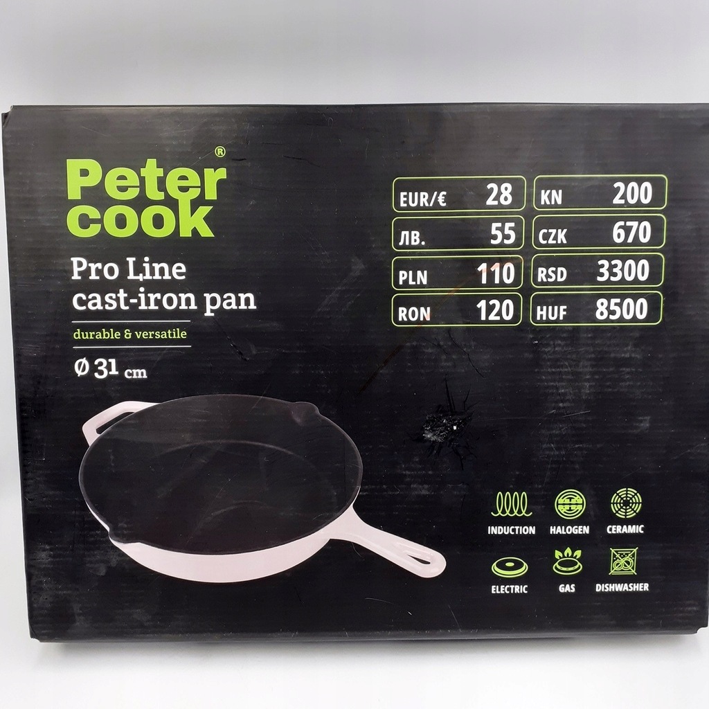Patelnia Peter Cook Pro line różowa 27cm żeliwna - 13675332620 ...