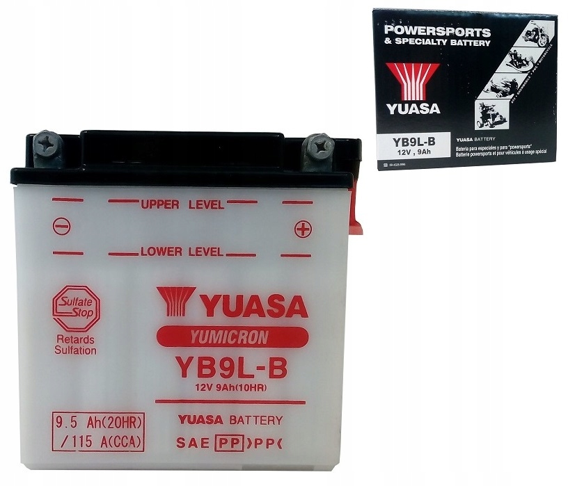 Akumulator Motocyklowy YUASA YB9L-B 12N9-3B 12V 9Ah 115A - 13291680585 - oficjalne archiwum Allegro