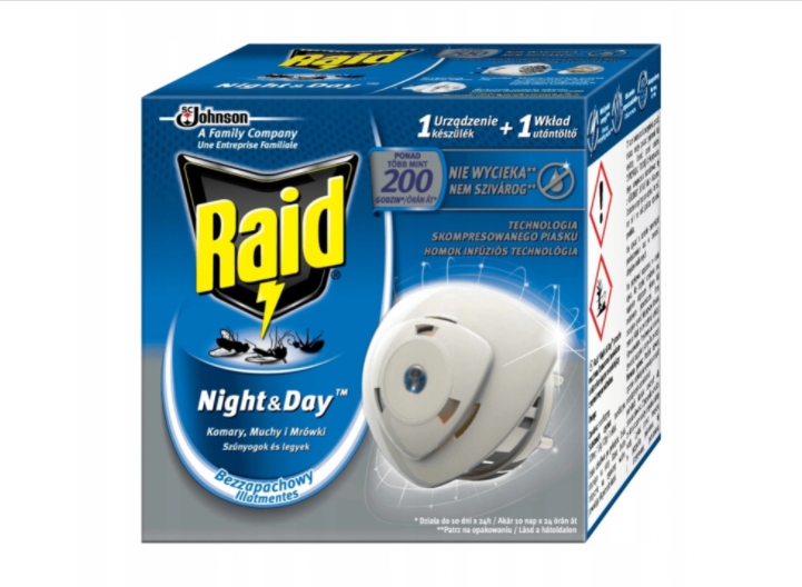 RAID DAY NIGHT URZĄDZENIE + ZAPAS ODSTRASZA KOMARY - 10845010276 - oficjalne archiwum Allegro