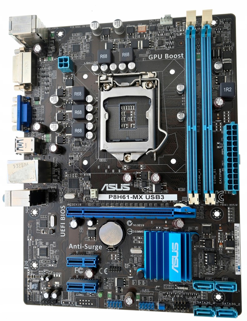 Płyta główna ASUS P8H61-MX USB3 ATX 1155 i3 i5 i7 - 12672606714 ...