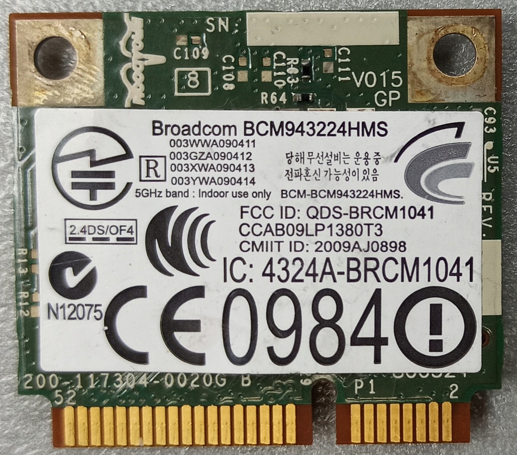 MODEM WLAN BROADCOM BCM943224HMS - 11199786615 - oficjalne archiwum Allegro