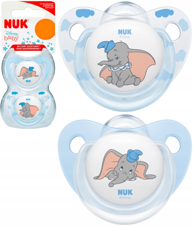 NUK SMOCZEK SILIKONOWY USPOKAJAJĄCY DUMBO 6-18M - 9868650859 - oficjalne archiwum Allegro