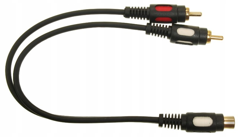 PRZEJŚCIÓWKA AUDIO KABEL gn RCA - 2x wt RCA CINCH - 11625408271 - oficjalne archiwum Allegro