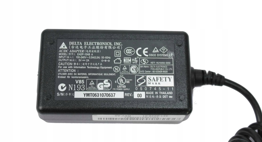 ZASILACZ DC 5V 2A 5.5/2.5 Delta ADP-10UB - 12753183697 - oficjalne archiwum Allegro