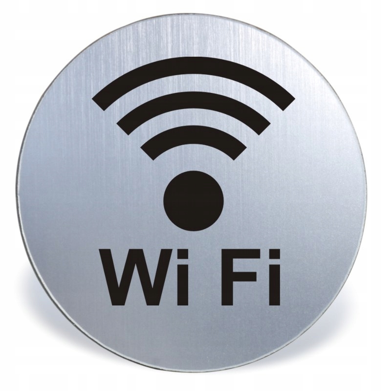 TABLICZKA Grawerowana Piktogram- Strefa WiFi Srebrna - 14564827973 ...