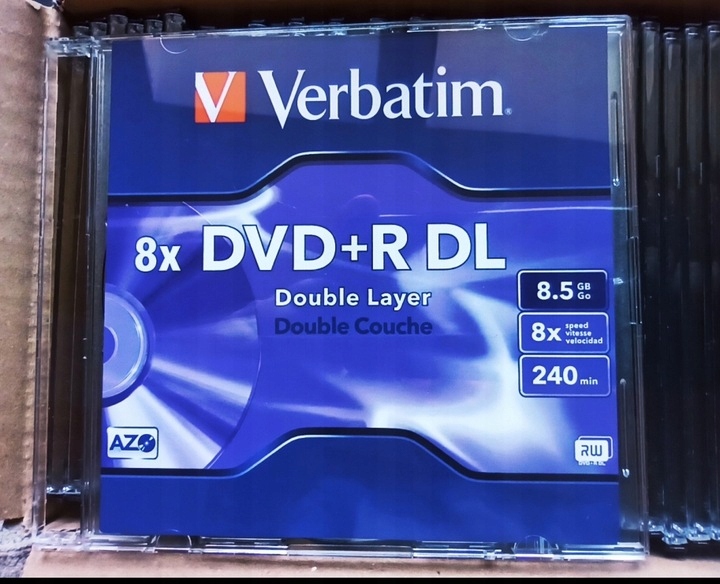 DVD+R 8,5GB X8 VERBATIM DOUBLE LAYER JEWEL CASE 1szt - 17035135916 - oficjalne archiwum Allegro