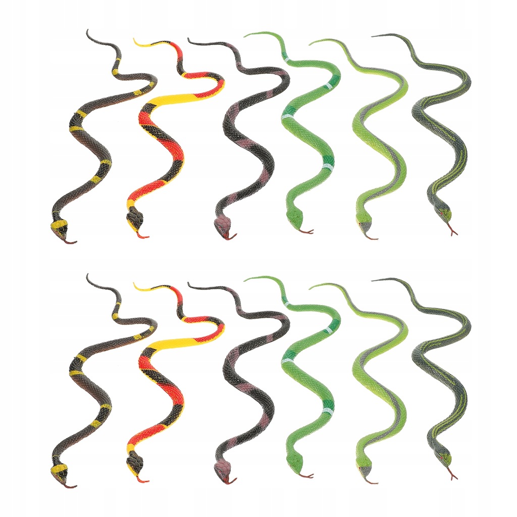 12Pcs Rubber Toddlers Lifelike Snake Realistic Rub - 13393330375 ...