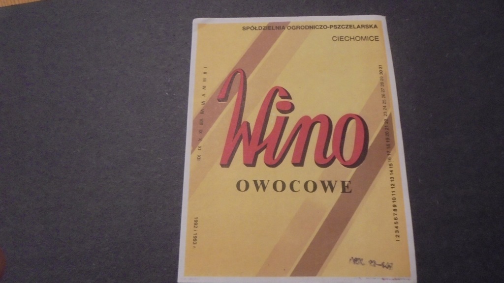 Etykieta PRL PRL - wino Ciechomice - 13529691372 - oficjalne archiwum Allegro