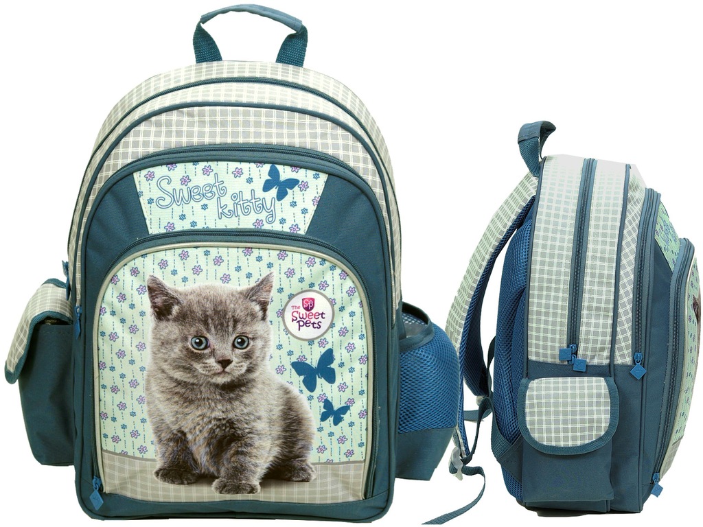 Plecak Szkolny Tornister z Kotem Kotkiem Kot Kotek - 6847631451 - oficjalne archiwum Allegro