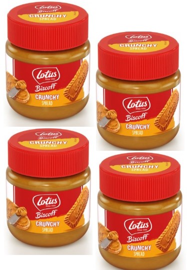LOTUS Biscoff - 4x Krem Ciasteczkowy CRUNCHY 190g - 12650282931 ...