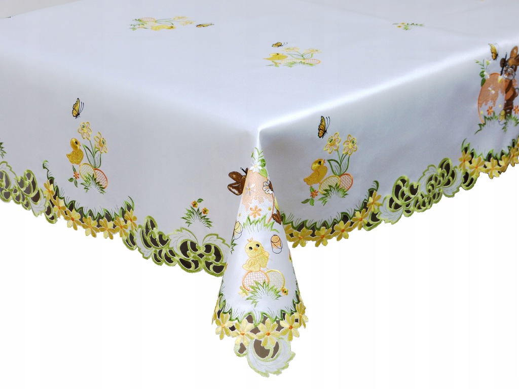 Obrus na świąteczny stół 110x160cm haft WIELKANOC - 11865564284 - oficjalne archiwum Allegro