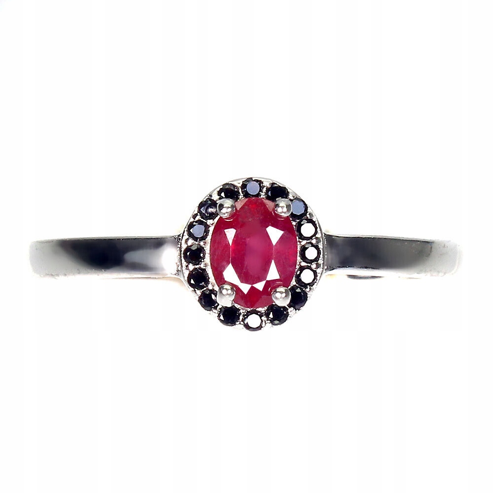 Delikatny pierścionek naturalny rubin spinele r 20 - 13376089644 ...