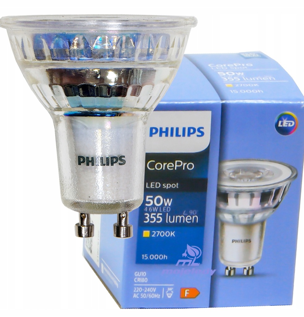 Żarówka led GU10 4,6W Philips Corepro 50W 355Lm - 12451852105 - oficjalne archiwum Allegro