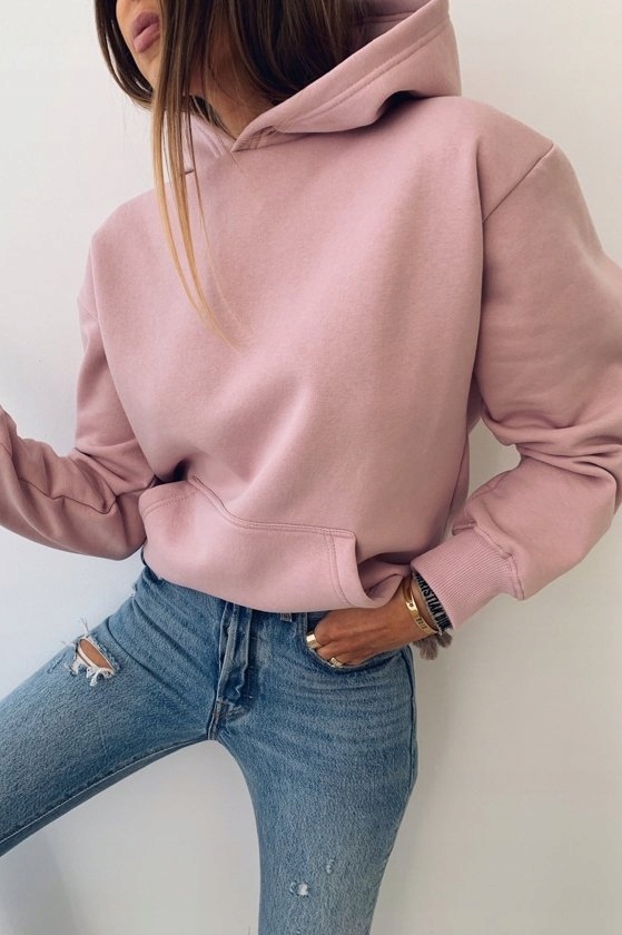 BLUZA BASIC OVERSIZE DEBBIE - RÓŻOWA - 7851342883 - oficjalne archiwum Allegro