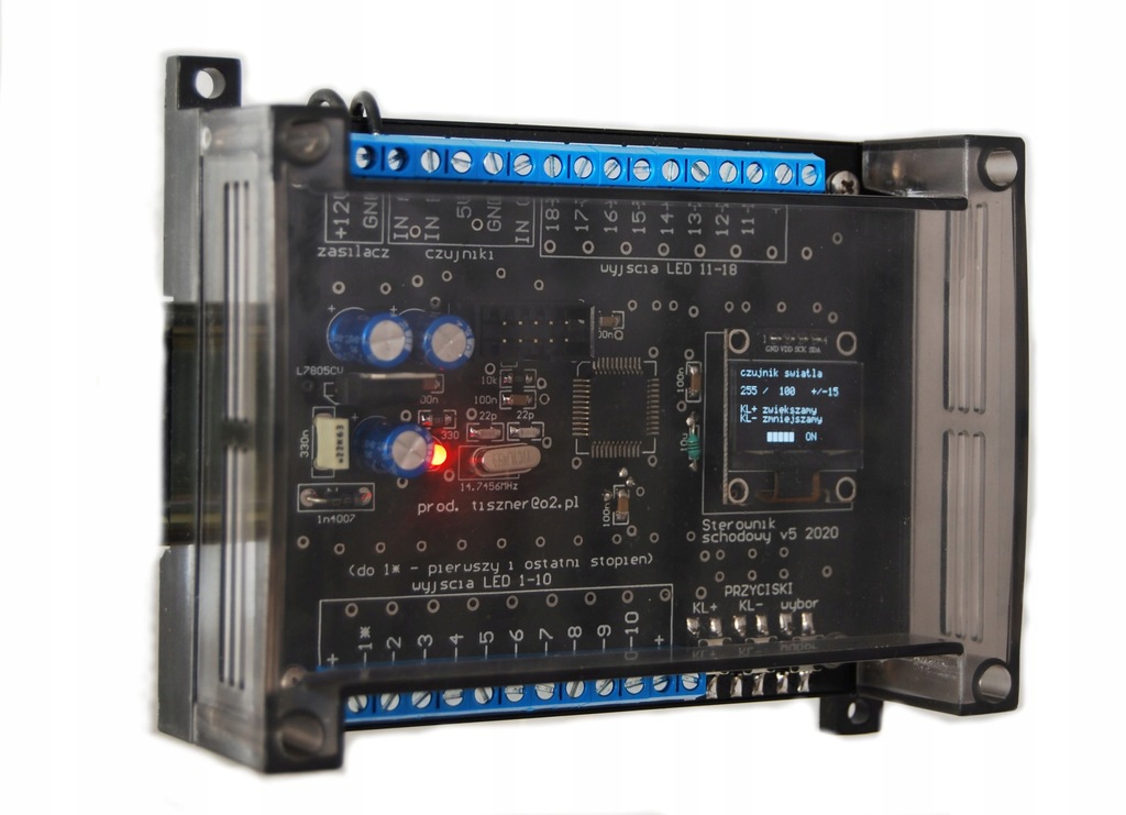 sterownik schodowy LED oświetlenie schodów czujki - 12447833631 ...