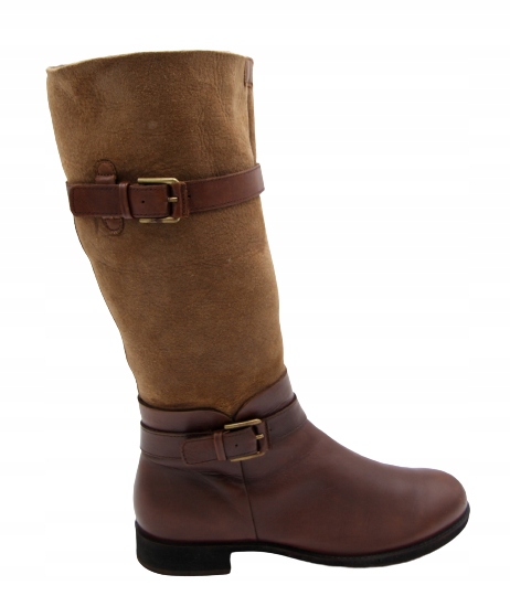 Ecco skórzane kozaki wełna owcza 39 ( 25,5 cm) - 14730332913 ...