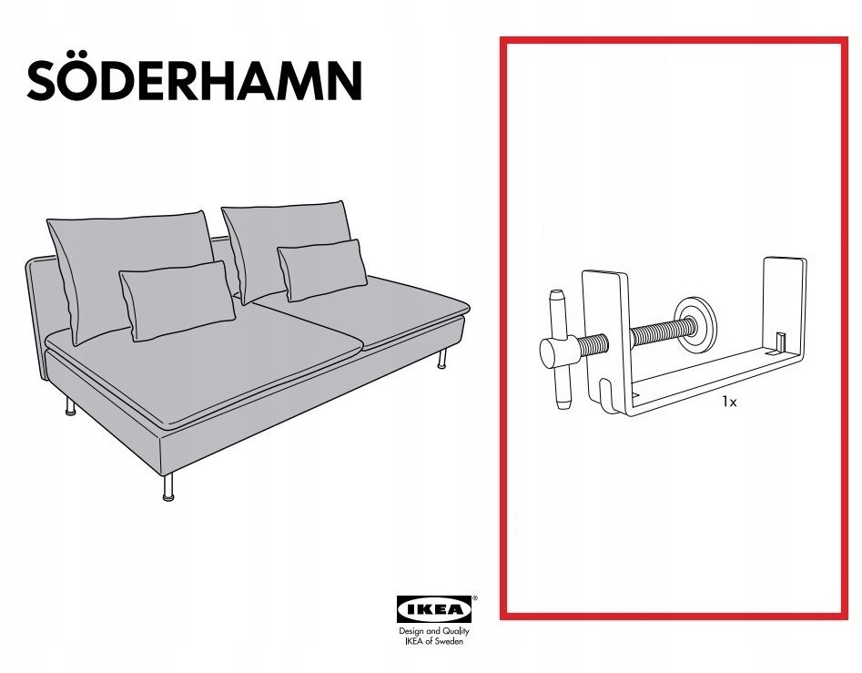 IKEA SODERHAMN | oryginalny łącznik sofy / modułów - 12898269251 ...