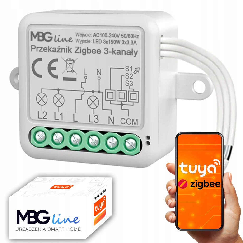 Przekaźnik Dopuszkowy TUYA Włącznik ZigBee 3CH - 13102528663 ...