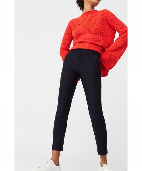 Mango Basics Spodnie eleganckie garniturowe damskie wąskie wiskozowe 34 ...