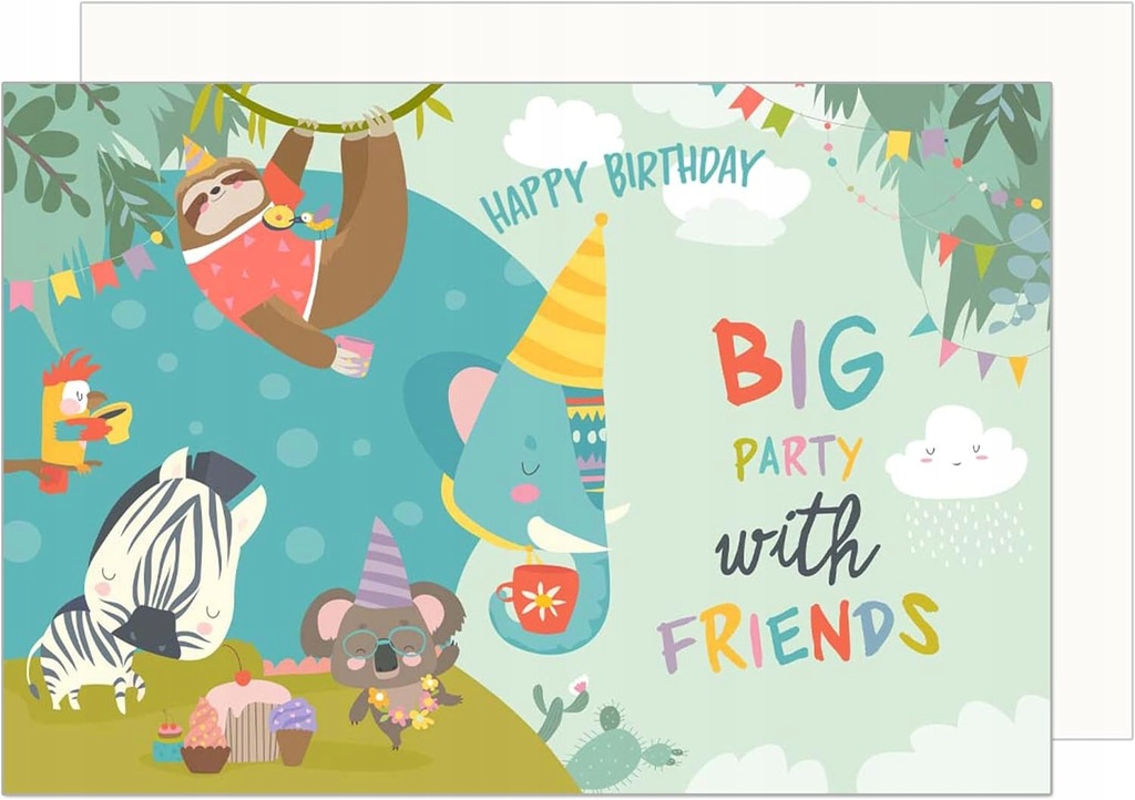 Kartka urodzinowa premium z kopertą. Kartka z życzeniami Happy Birthday ...