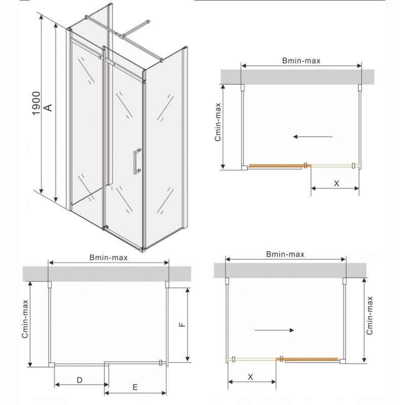 Mexen Omega kabina prysznicowa 3-ścienna 120 x 80 - 10913708247 ...