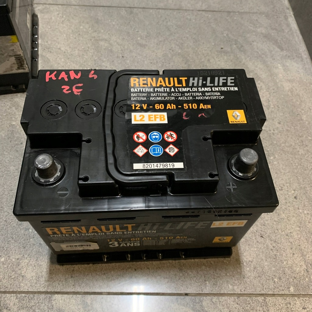 RENAULT AKUMULATOR 12V L2 EFB 60Ah 510A AEN 8201479819 82 01 479 819 - 17115369792 - oficjalne ...