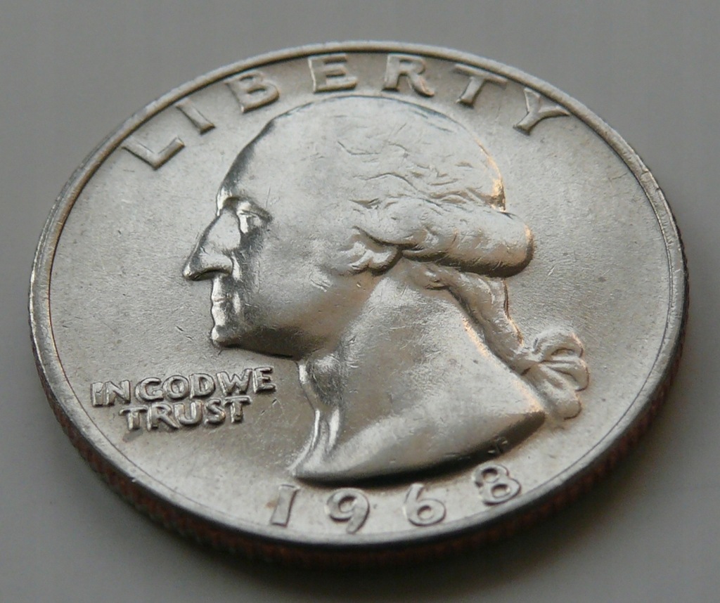 USA - 25 CENTÓW QUARTER DOLLAR LIBERTY 1968 r. - 13439369844 ...
