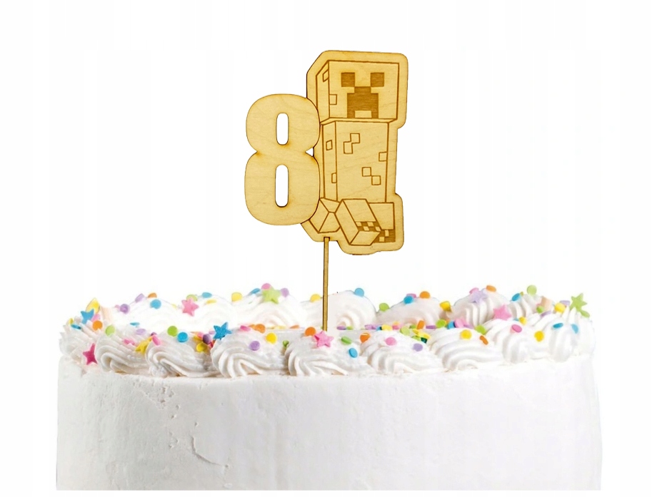 TOPER TOPPER NA TORT 8 LAT DEKORACJA MINECRAFT - 10867042076 ...