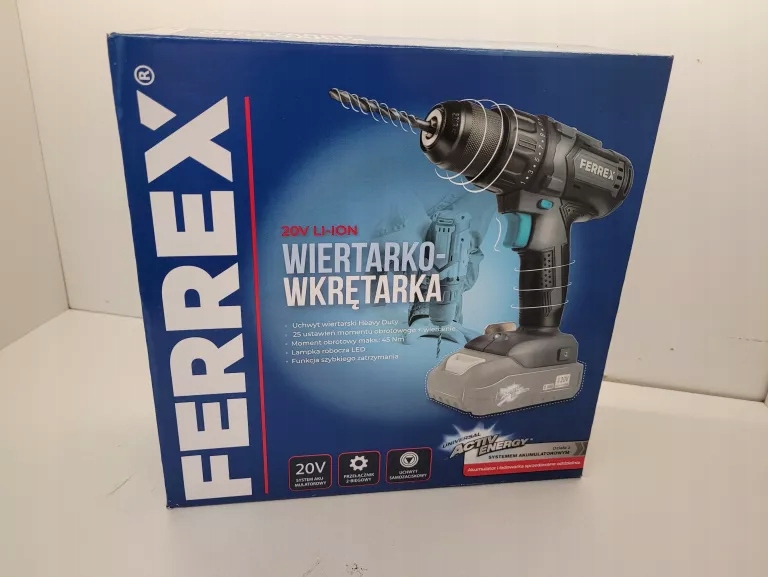 WIERTARKO-WKRĘTARKA FERREX 20V - 12143007395 - oficjalne archiwum Allegro