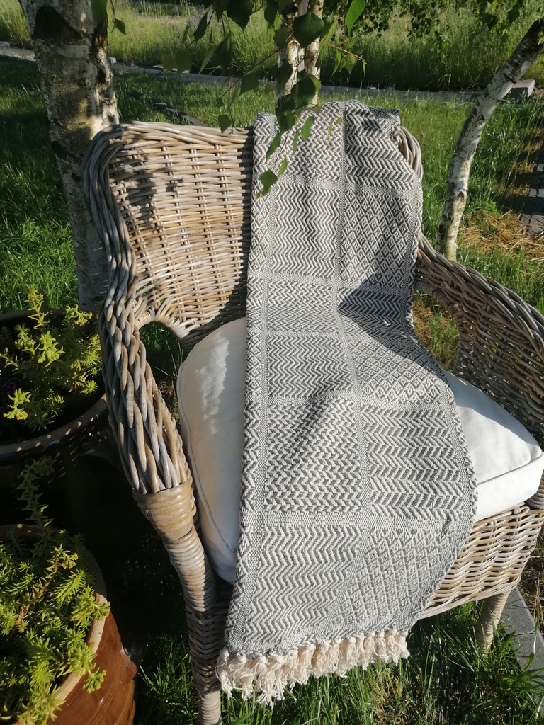 Pled koc narzuta boho naturalny scandi 130x170 - 13618448285 ...