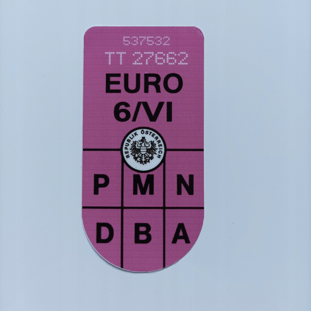 Naklejka ekologiczna Austria Umwelt-Pickerl Euro 6 - 12479956888 ...