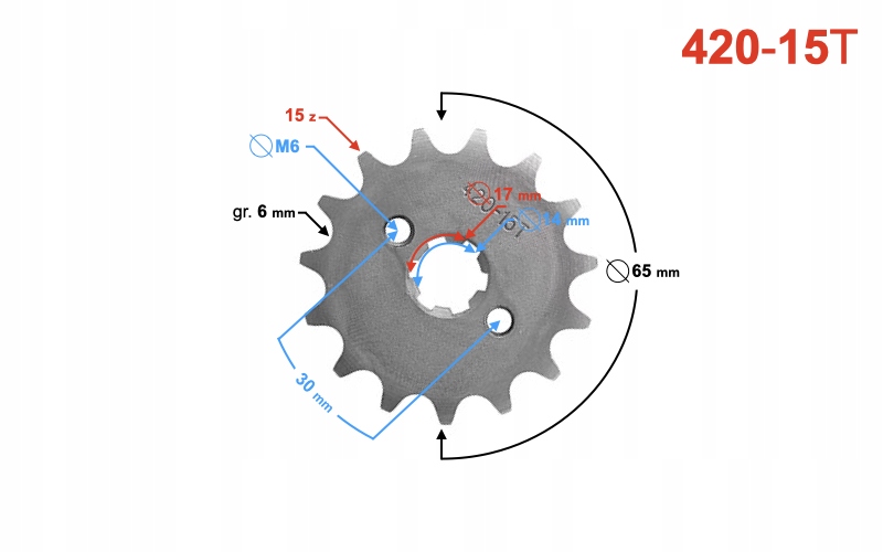 NOWA Zębatka zdawcza Moretti 15/420 SIMSON PRL MOTOCYKL MOTOR MOCNA ...