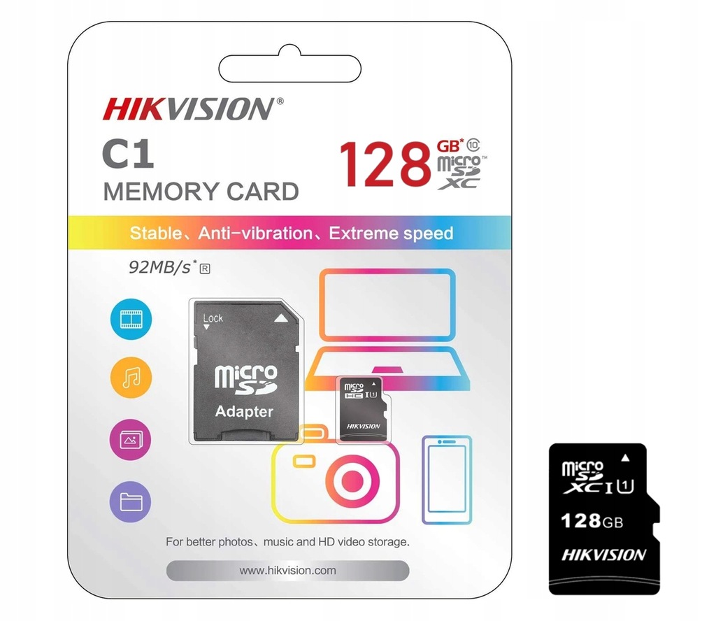 Karta micro SD 128Gb HS-TF-C1 Hikvision Adapter - 11156642816 - oficjalne archiwum Allegro