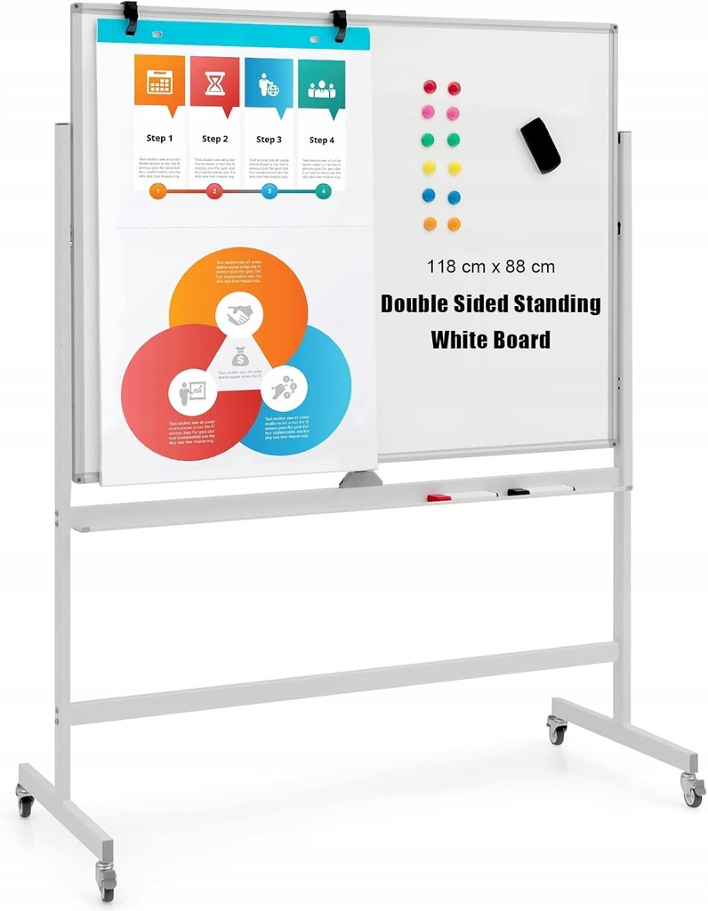 Portable dry erase board with stand, magnetic white board - 17242019322 ...