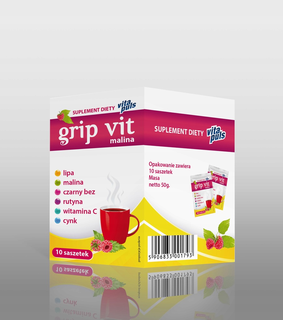 Vita Puls GRIP VIT MALINA przeziębienie grypa - 10881237038 - oficjalne ...