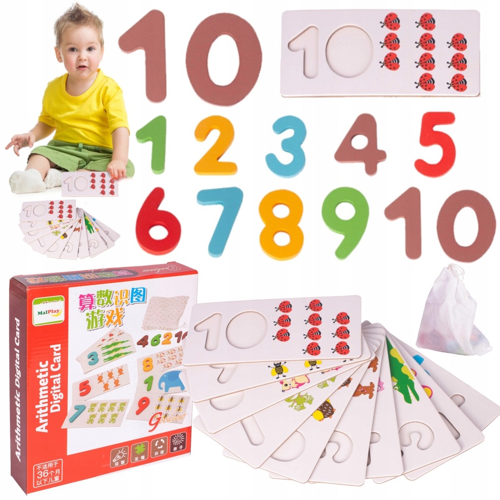Zestaw Do Nauki Liczenia Dodawanie Obrazki Cyfry Gra Edukacyjna NA ...