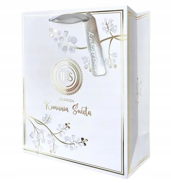 Torebka prezentowa Duża XL IHS I KOMUNIA ŚWIĘTA dla niej dla niego torba - 15334661471 ...