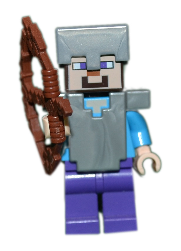 Lego Figurka Ludzik MINECRAFT Steve Zbroja + Łuk - 7089883284 ...