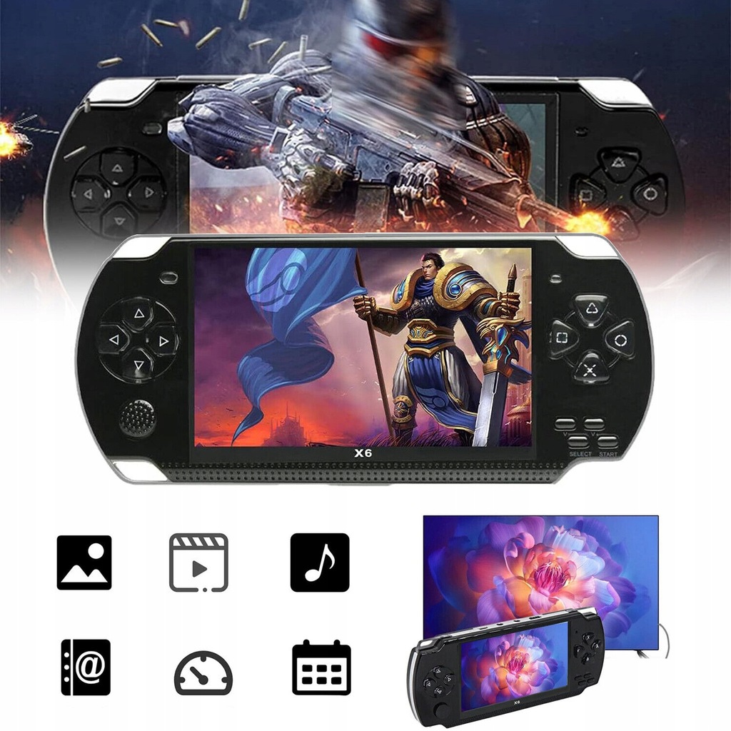 MINI konsola przenośna x6 POLSKIE MENU Aparat 1500 GIER gier RETRO 4 ...