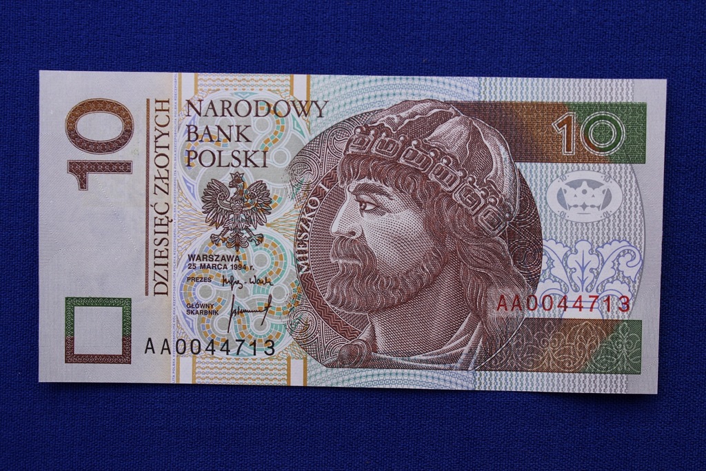 Polski Banknot 10 złotych z 1994 roku seria AA stan UNC - 15143627816 ...