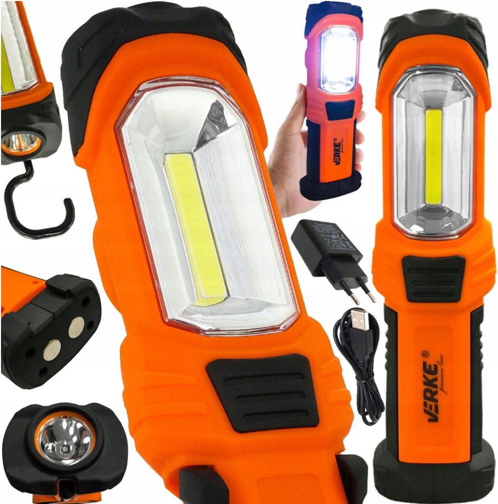 LATARKA WARSZTATOWA LAMPKA USB LED COB AKU LAMPA - 11262273273 ...