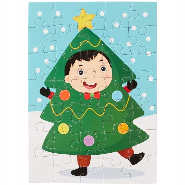 PUZZLE ŚWIĄTECZNE BOŻE NARODZENIE 35el CHOINKA - 12601580408 ...