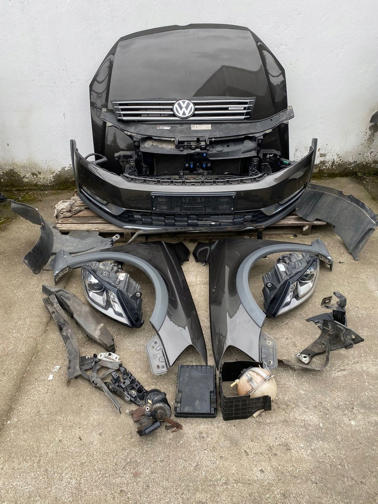 PASSAT B7 PRZÓD KOMPLETNY MASKA ZDERZAK LAMPY LB8R - 13351692806 - oficjalne archiwum Allegro