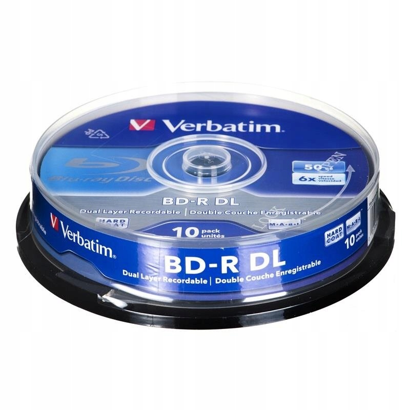 Płyta Blu-ray Verbatim BD-R DL 50 GB 10 szt. cake - 12023238405 - oficjalne archiwum Allegro