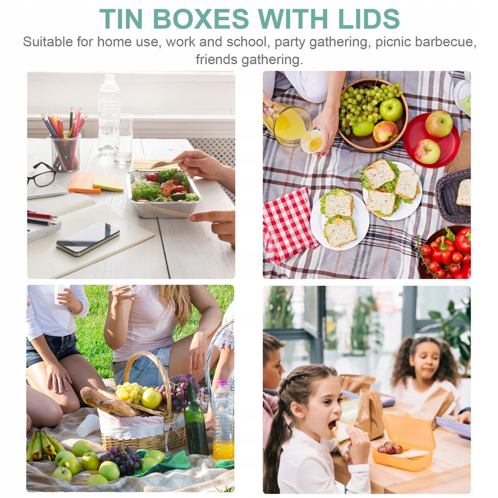 SANDWICH CONTAINER METAL SNACK SQUARE CONTAINERS - 14604963744 ...