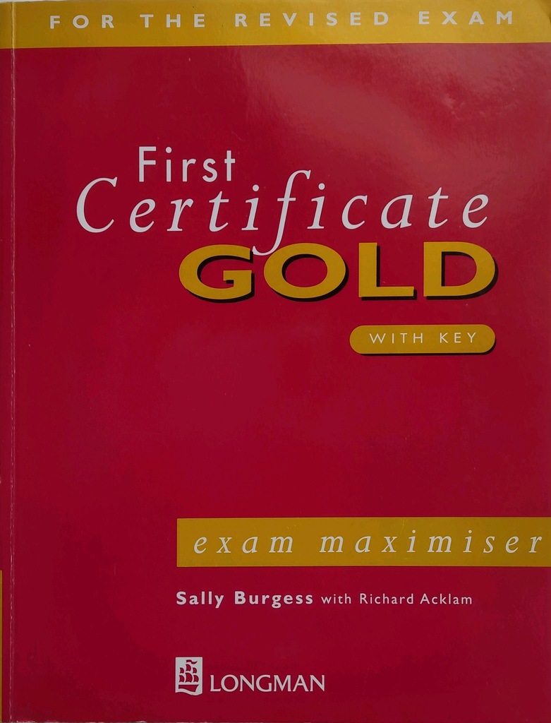 First Certificate Gold with key - exam maximiser - 12622782508 ...