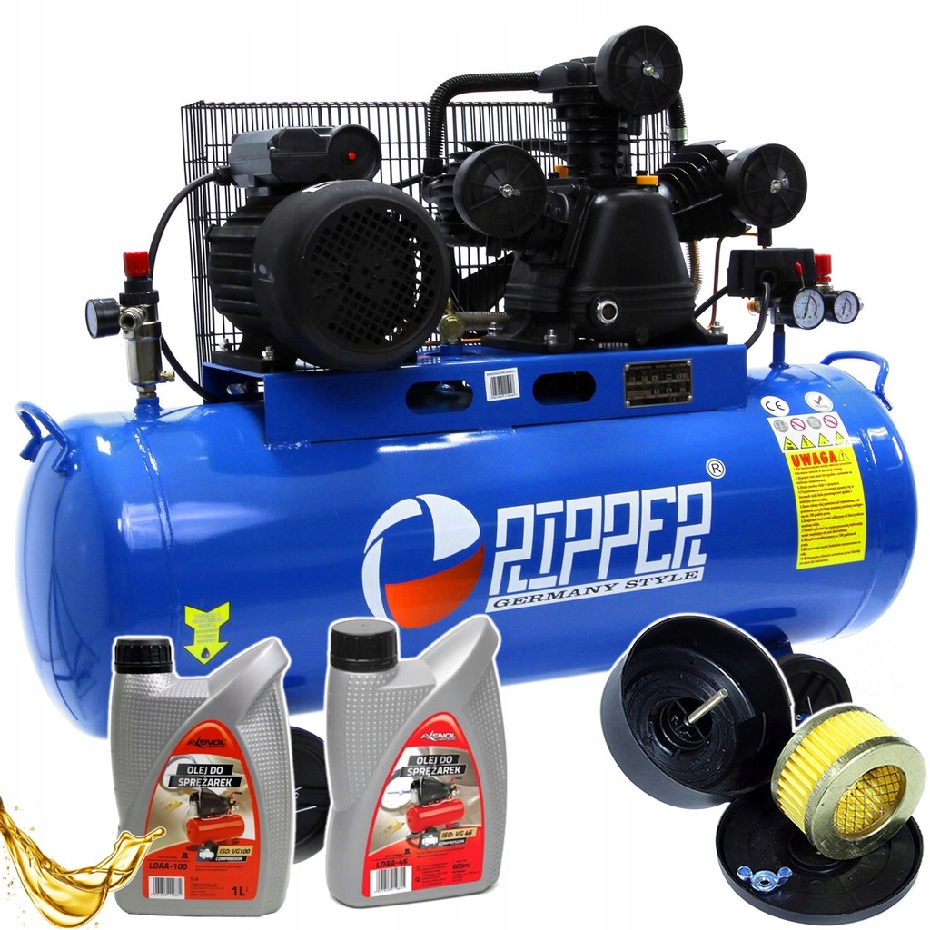 SPRĘŻARKA KOMPRESOR OLEJOWY 100L 230V 3 TŁOKI OLEJ - 11985301525 ...