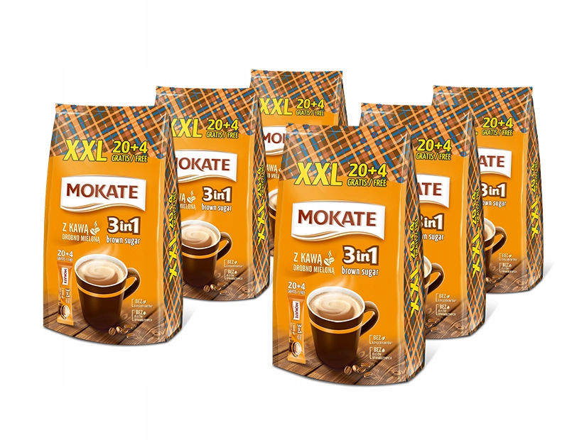 Zestaw 6 x Napój kawowy Mokate 3w1 Brown Sugar 24 - 12706091742 - oficjalne archiwum Allegro