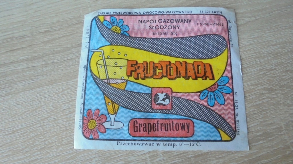 Stara etykieta napój Łasin - 12590309526 - oficjalne archiwum Allegro