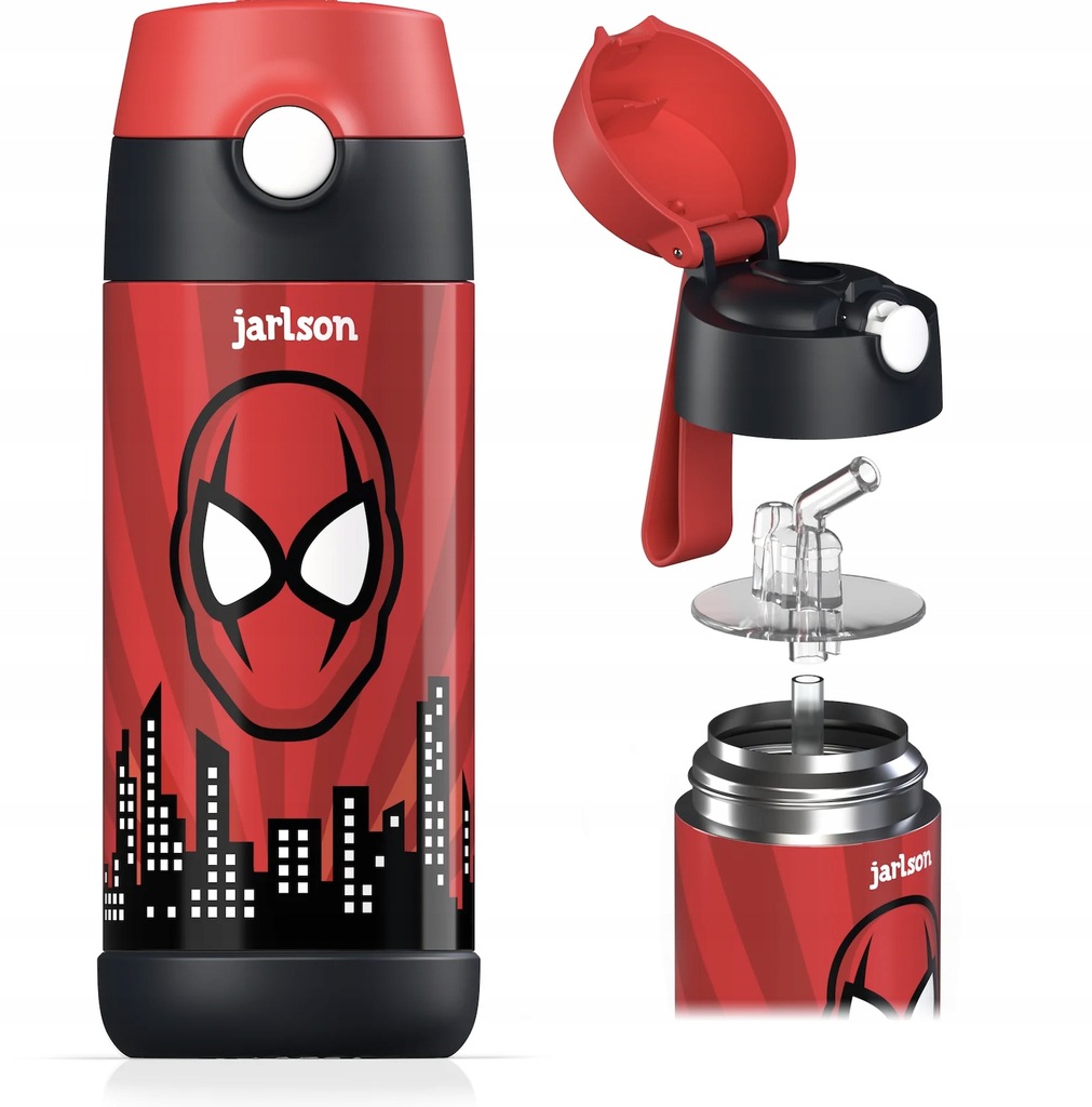 Bidon SPIDERMAN dla dzieci butelka kubek termiczny ze słomką 350ml - 14684988804 - oficjalne ...